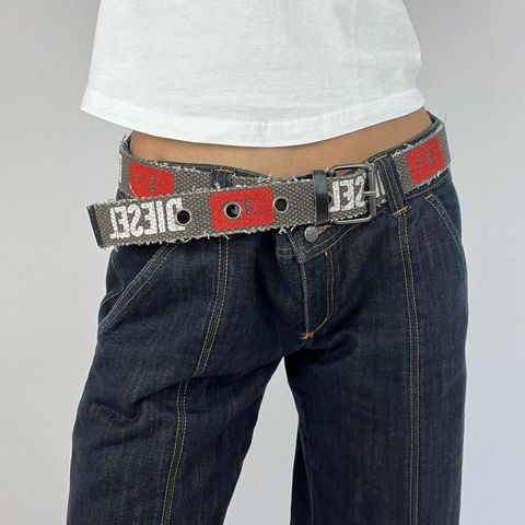 🎁💻 #6 diesel canvas belt - brown, red and white – remass